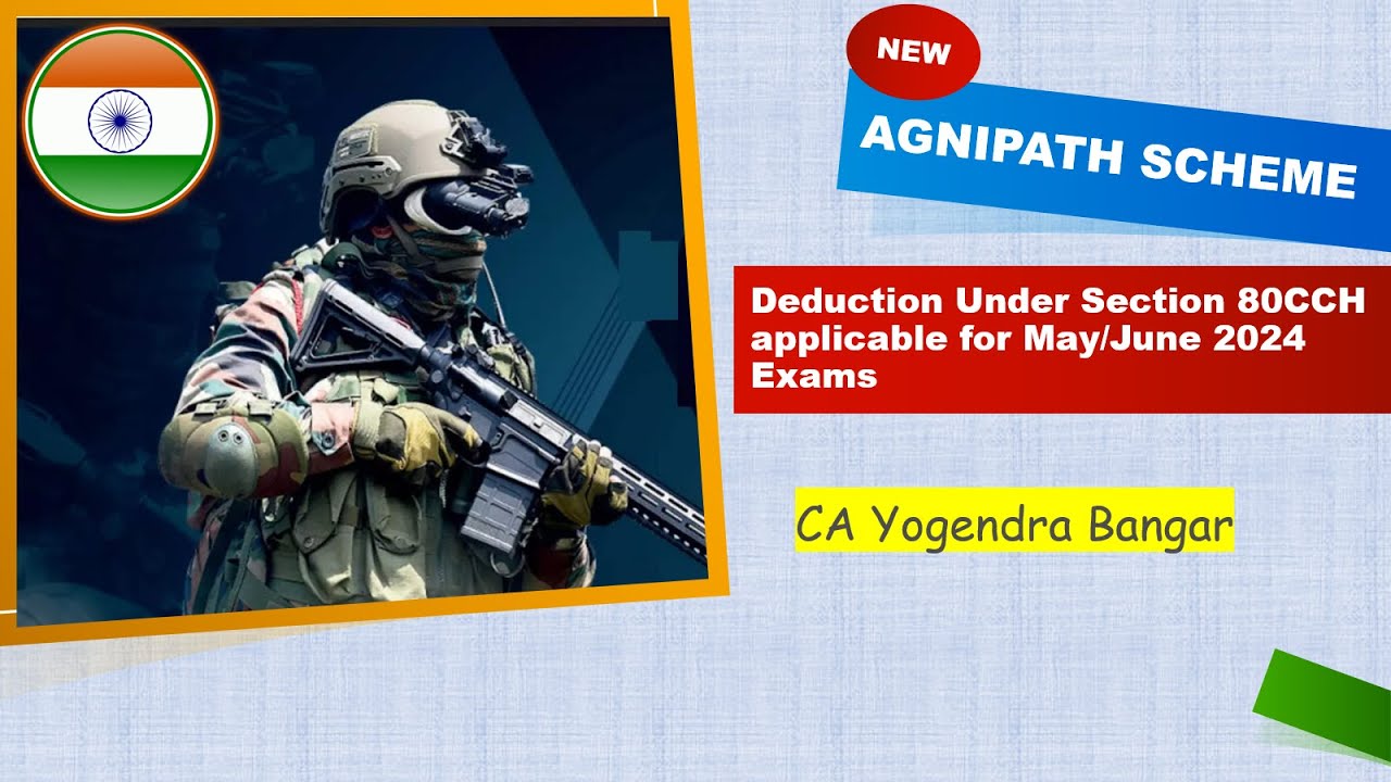 Deduction from GTI | Section 80CCH Agnipath Scheme | CA Final Nov 2023 ...
