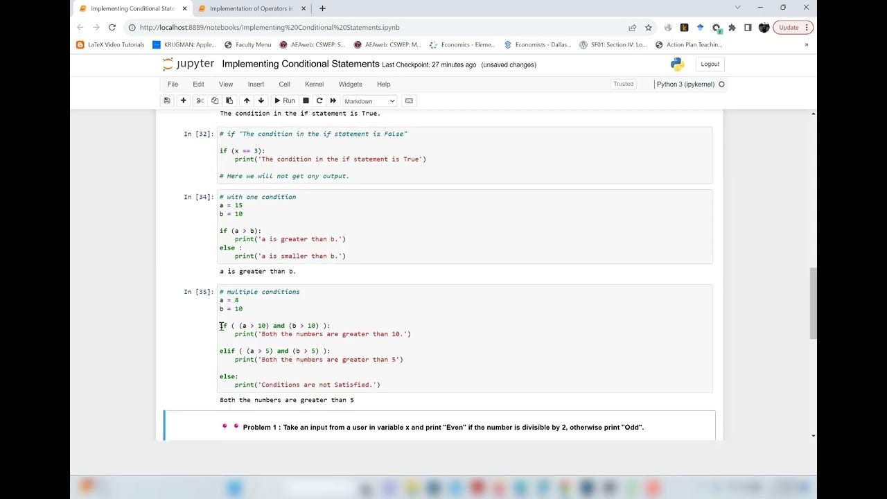 Video 2 Implementing Conditional Statements - YouTube