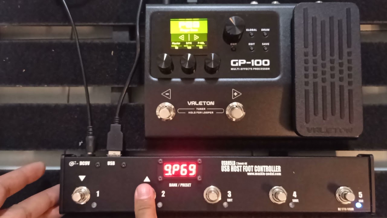 VALETON GP-100 and USBH5LB LITE USB HOST MIDI Controller - YouTube