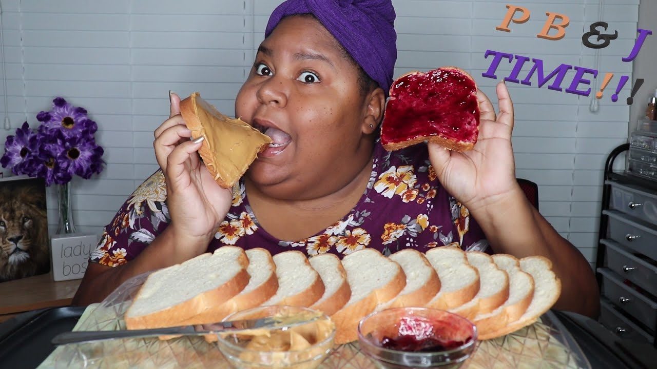 Eating A Peanut Butter And Jelly Sandwich
