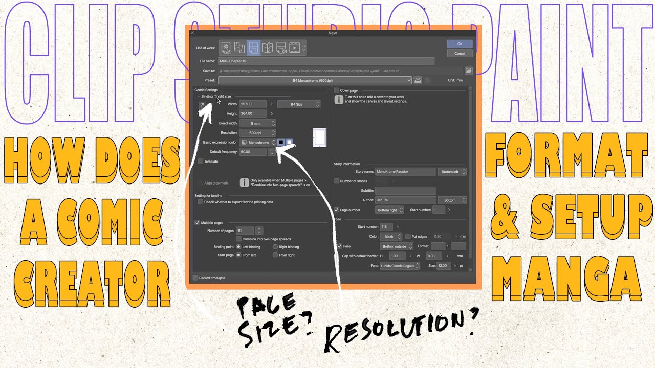 MANGA HOW-TO: How to Format & Setup Manga using Clip Studio || Tracing ...