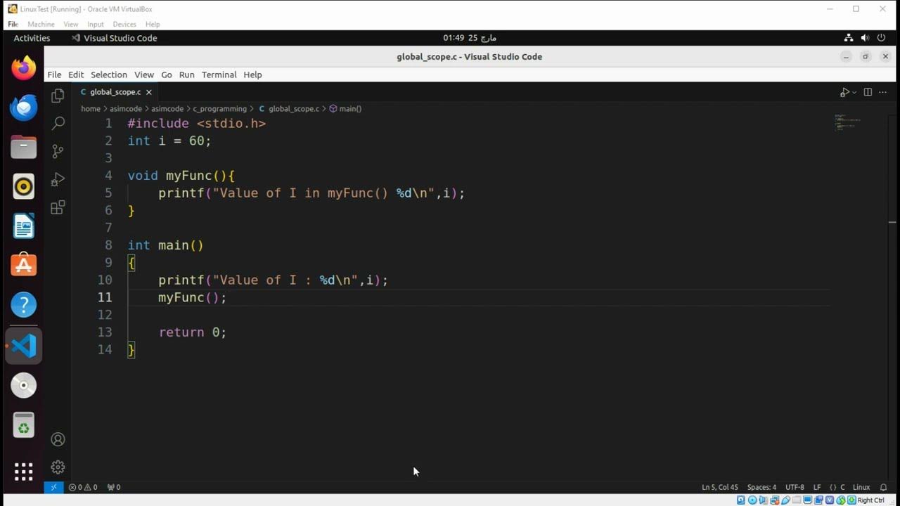 Global Scope Variable in C - YouTube