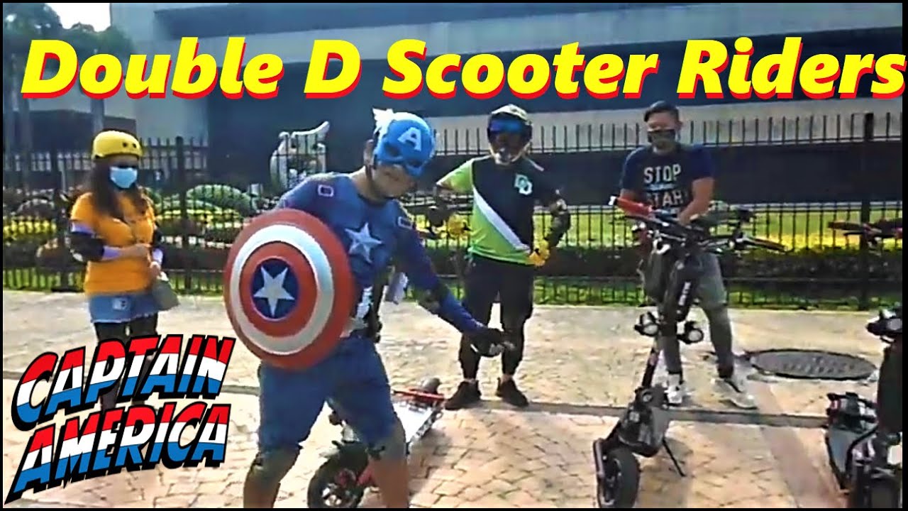 Pinoy Captain America in E-Scooter with Double D Electric Riders ...
