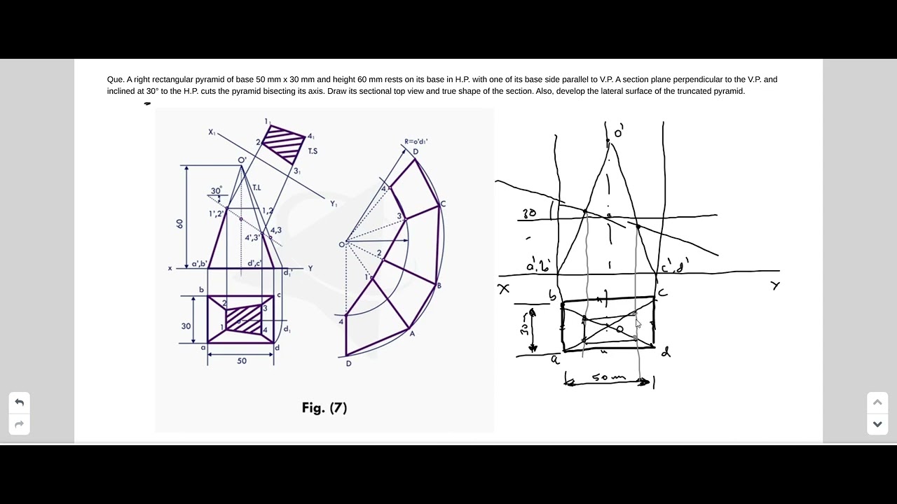LAQ-1: A right rectangular pyramid of base 50 mm x 30 mm and height 60 ...