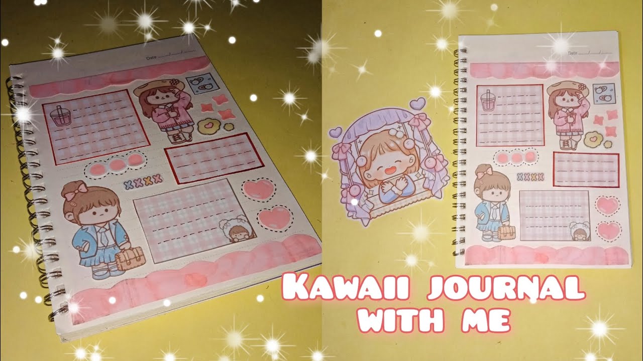 Kawaii Journal With Me . Cute Journal Idea 😍 Kawaii Sticker - YouTube