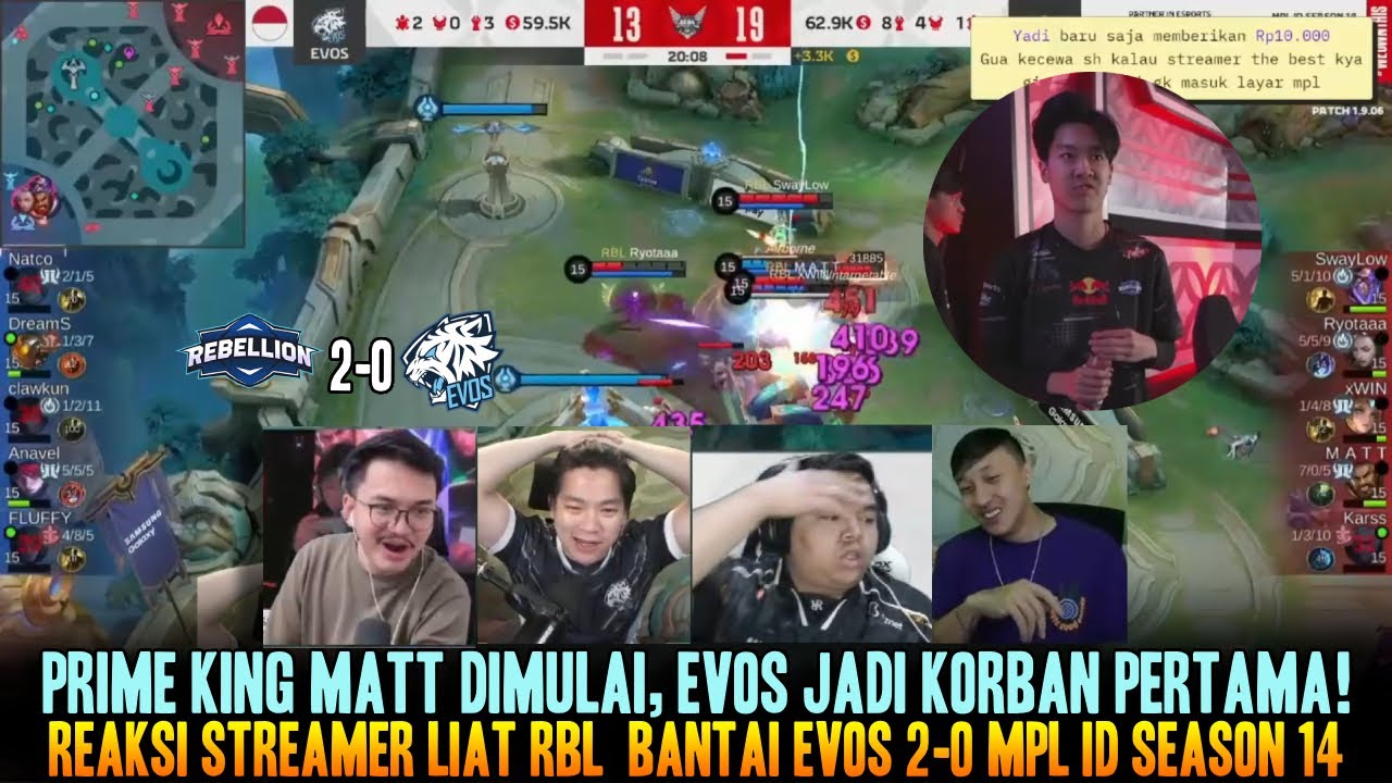 PRIME KING MATT DIMULAI🥶 EVOS JADI KORBAN PERTAMA! REAKSI STREAMER RBL ...