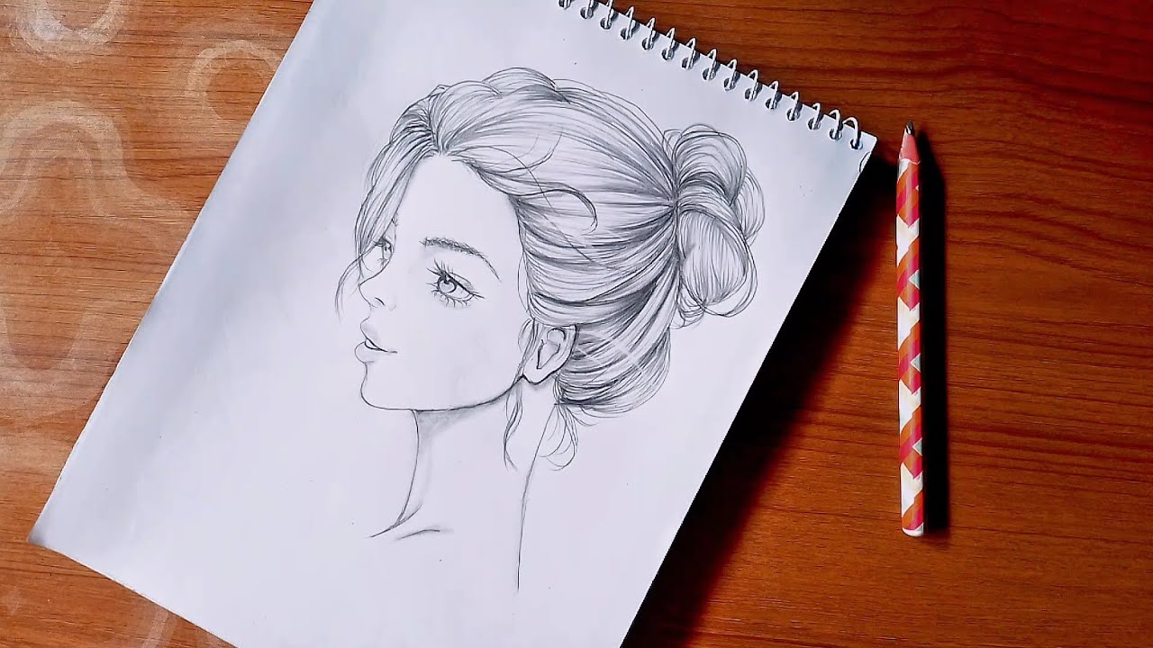 How to draw a girl face for beginners || drawing beautiful girl face ...