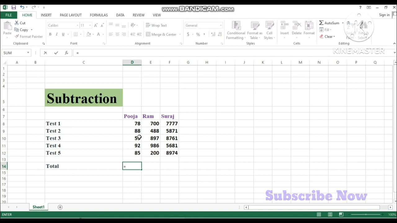 Subtraction in Excel |Basic subtraction formula | How to subtract in ...
