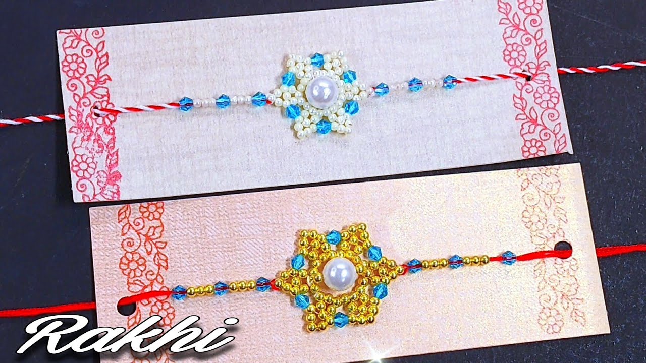 RAKHI KAISE BANAYE #0313 | Easy PEARL RAKHI DESIGN | CRYSTAL RAKHI ...