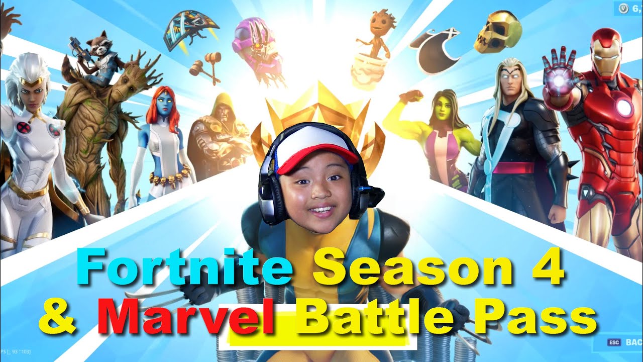 NEW Fortnite Season 4 - Marvel Battle Pass - YouTube