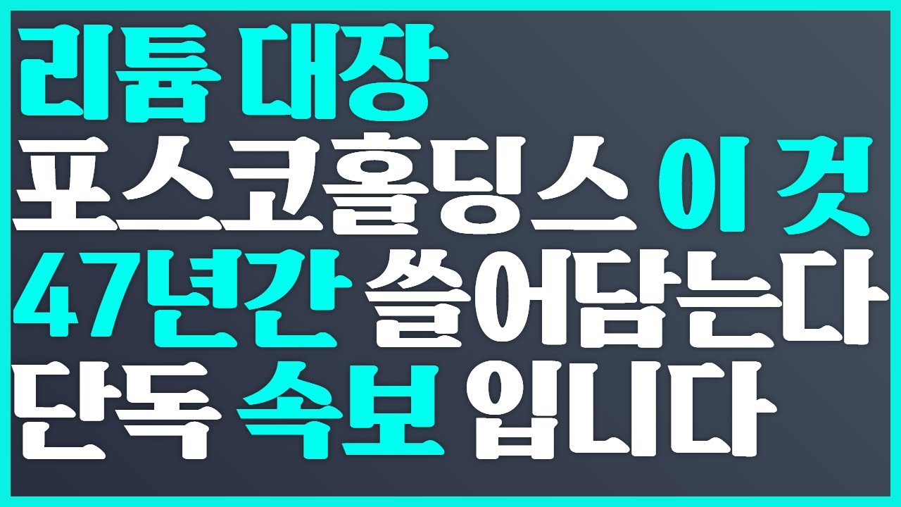 단독 속보 리튬 대장 포스코홀딩스 이 것 47년간 쓸어담는다 Posco홀딩스 주가 전망 에코프로비엠 주가 전망 에코프로