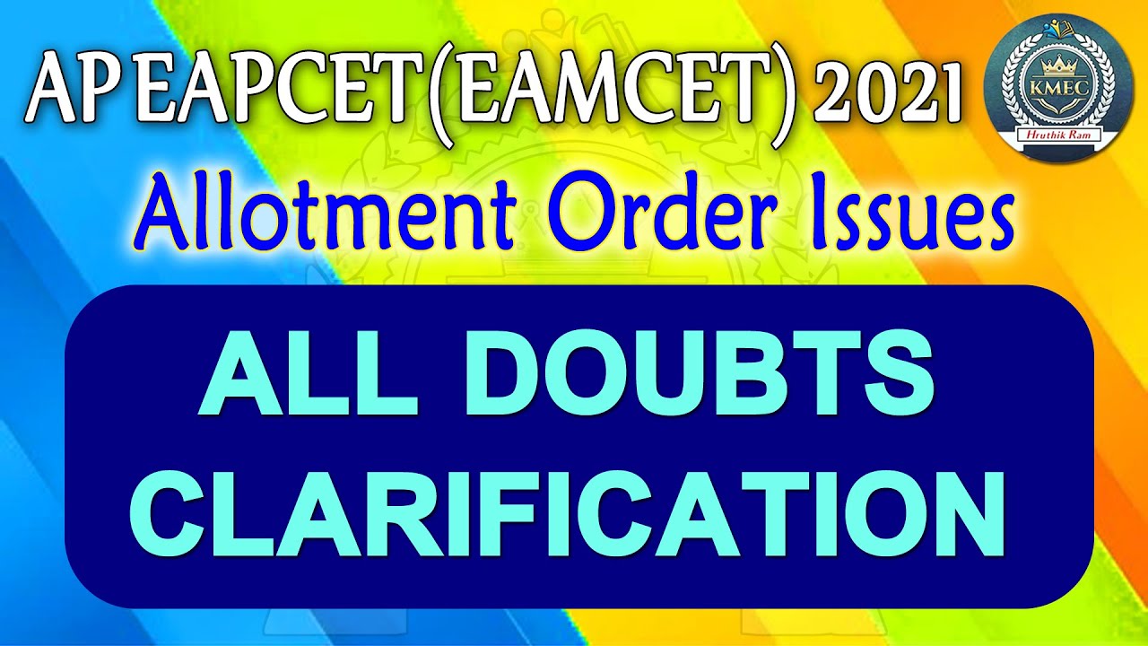 Ap Eamcet(Eapcet) 2021 | Seat Allotments | All Doubts Clarification ...