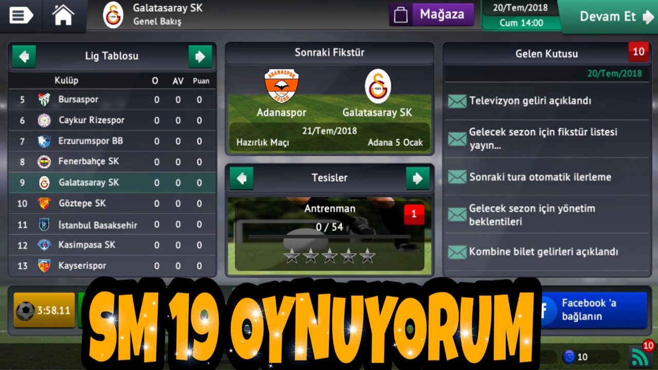 SOCCER MANAGER 19 OYNUYORUM ! - YouTube