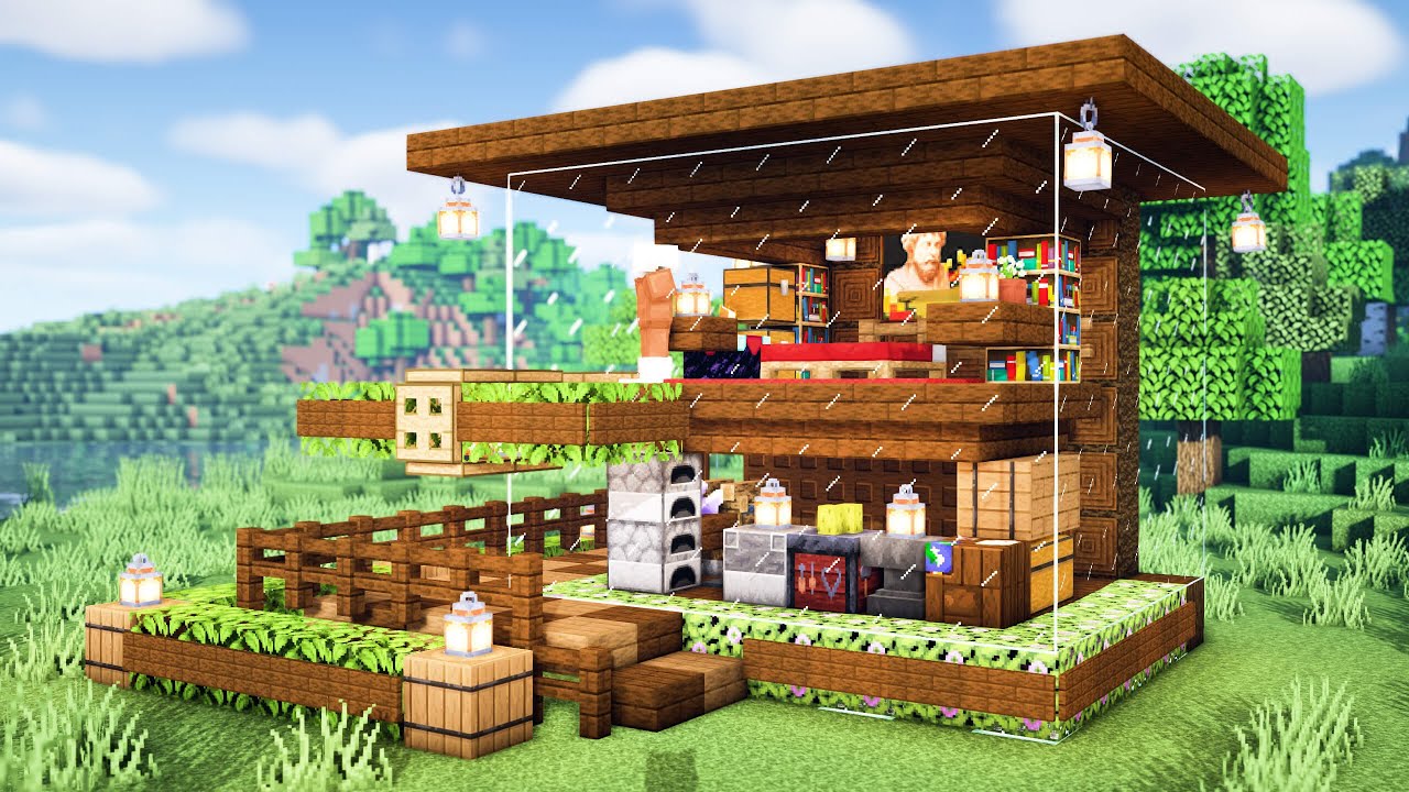 Minecraft : How To Build a Modern Dark Oak Survival House - YouTube