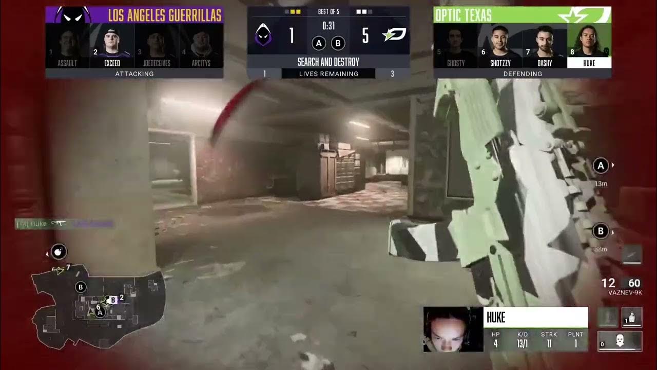 Huke Goes 14-1 In Game 5 Search & Destroy | Optic Texas v Los Angeles Guerrillas - YouTube