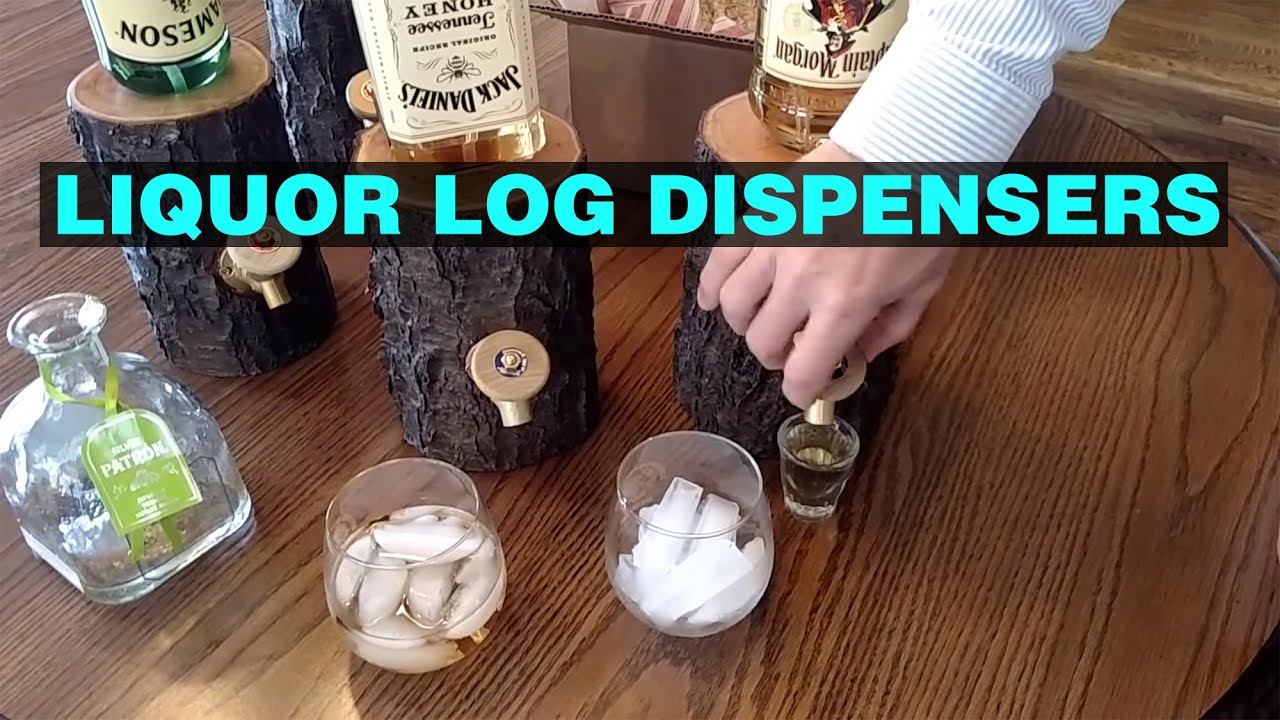 Liguor Log Dispenser - Booze Dispenser Made From Real Logs - YouTube