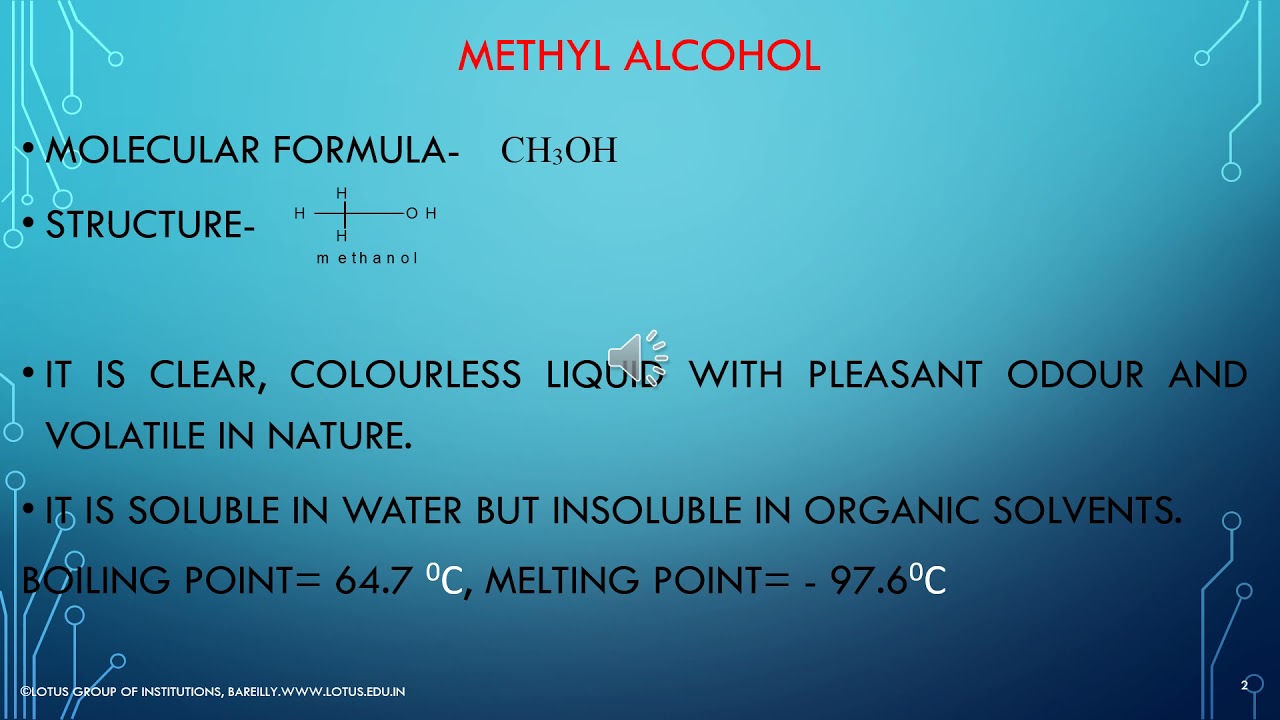 Methyl Alcohol Structure