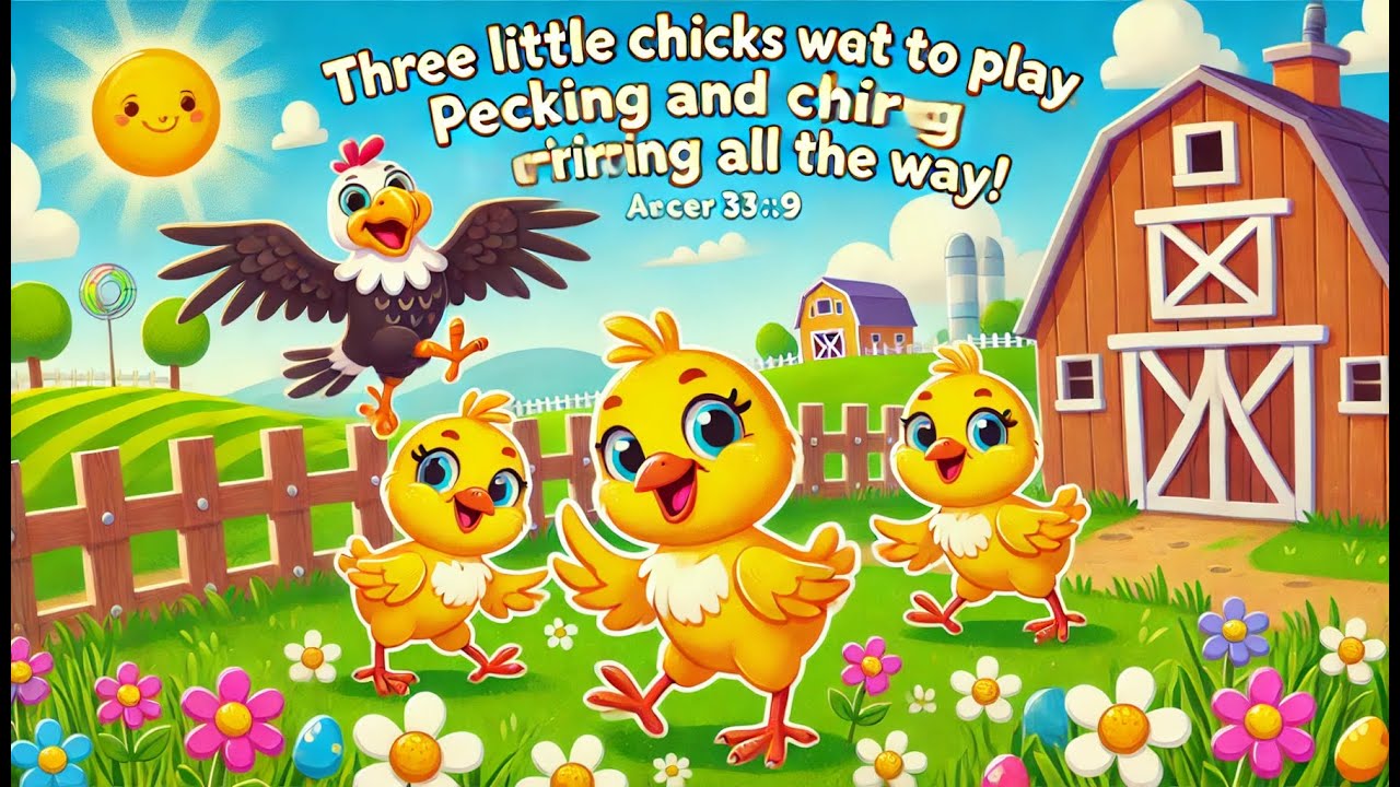🐣 Three Little Chicks Song | Fun Counting & Action Song for Kids | Sing ...