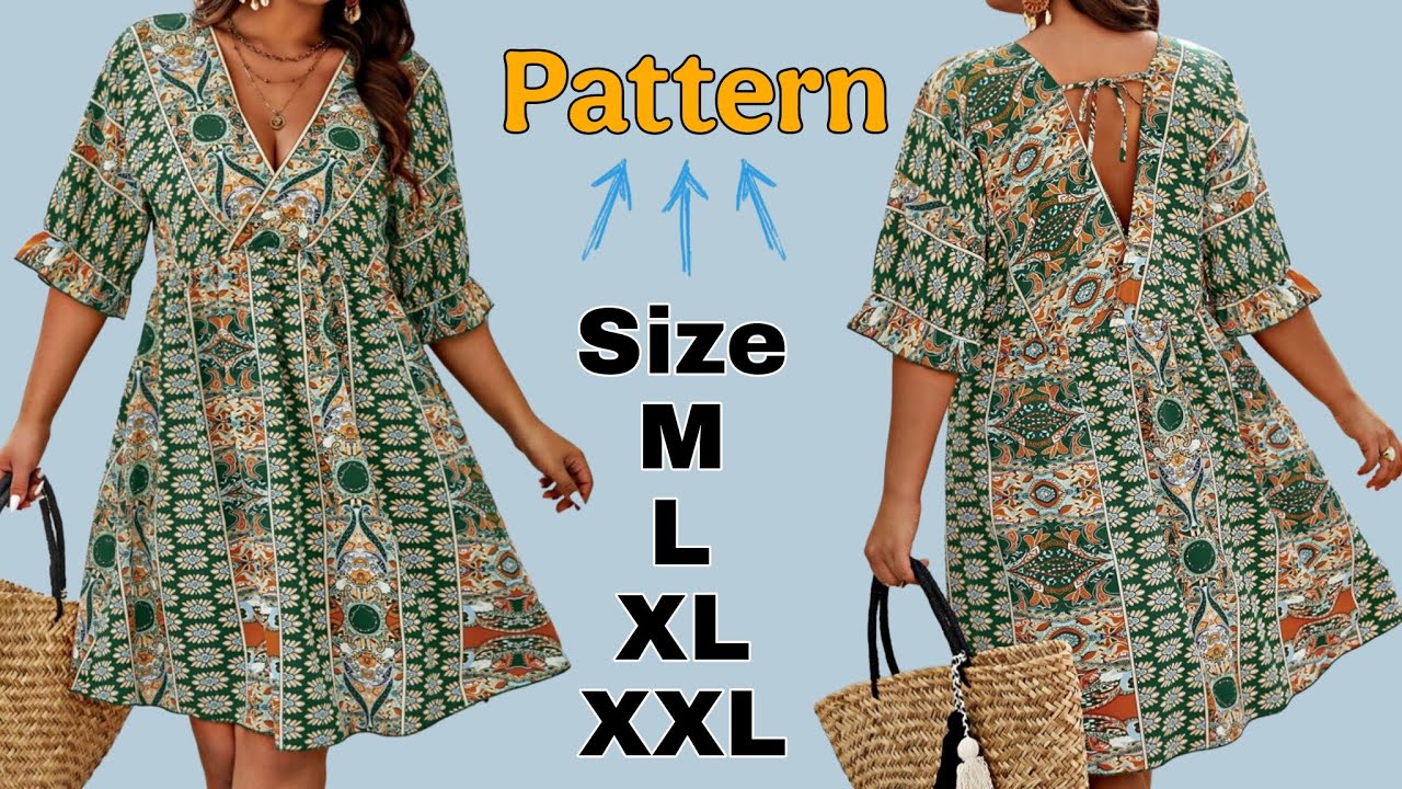 ️️️ Draw this stylish and beautiful dress pattern in under 10 minutes ...