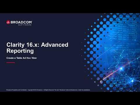 Create a Table Ad Hoc View in Clarity - YouTube