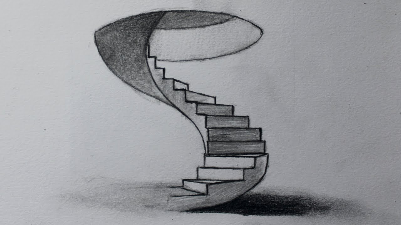 COMO DESENHAR UMA ESCADA COM PERSPECTIVA - YouTube