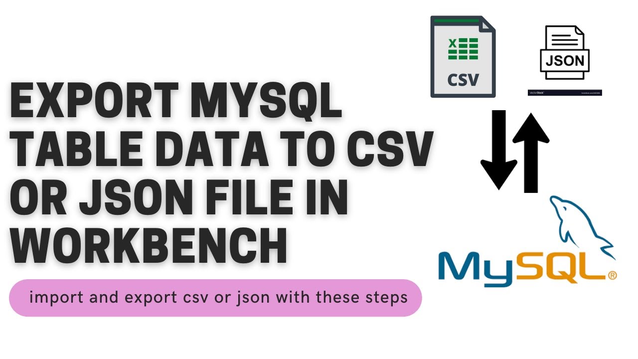 Export Mysql Table Data To Csv File In Workbench Export Mysql Workbench Mysql Tutorials Youtube 7480