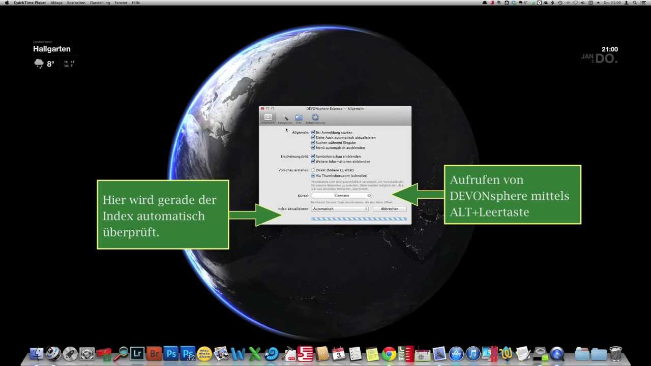 DEVONsphere, eine Spotlightsuche für den Mac mit Indexierung - YouTube