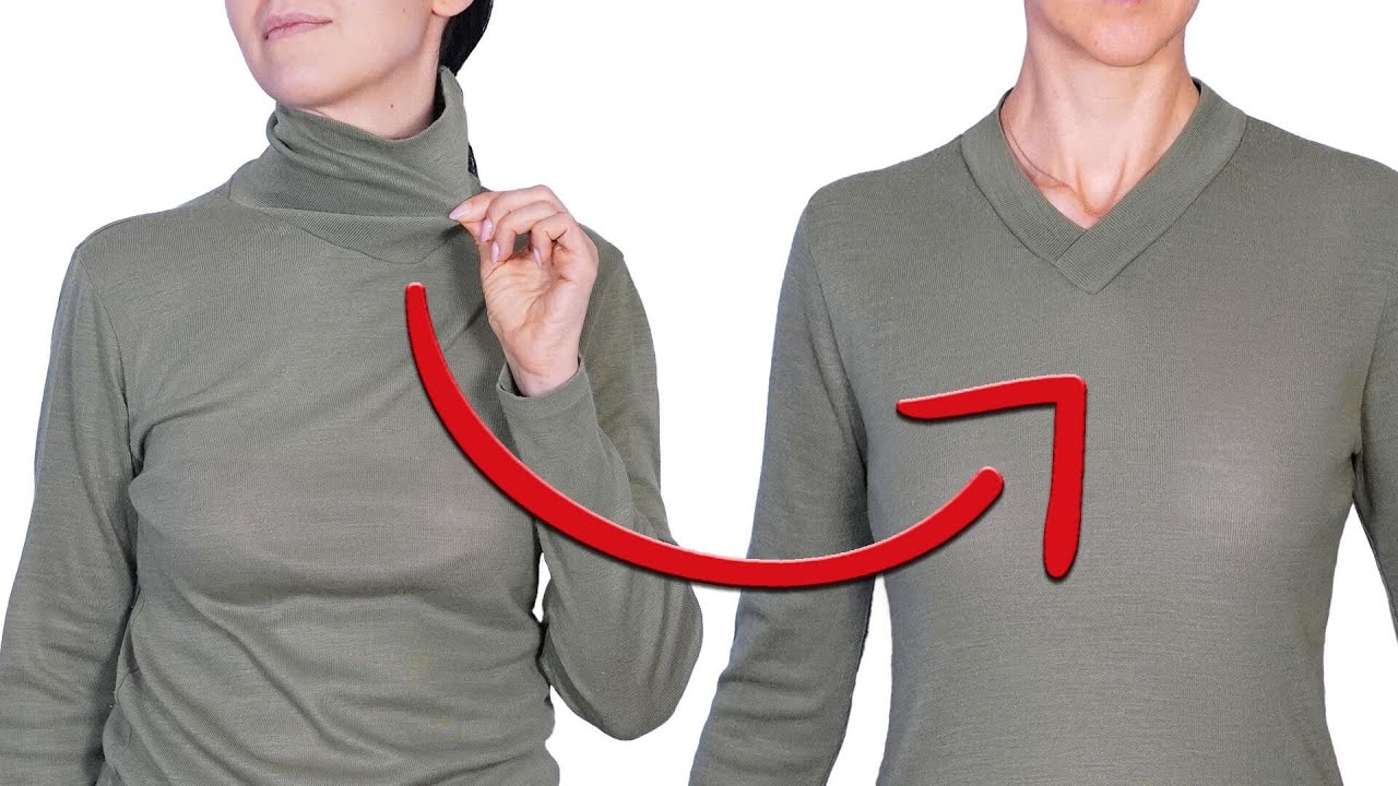 How to alter a tight neckline into a V-Neck in 10 minutes easily! - YouTube