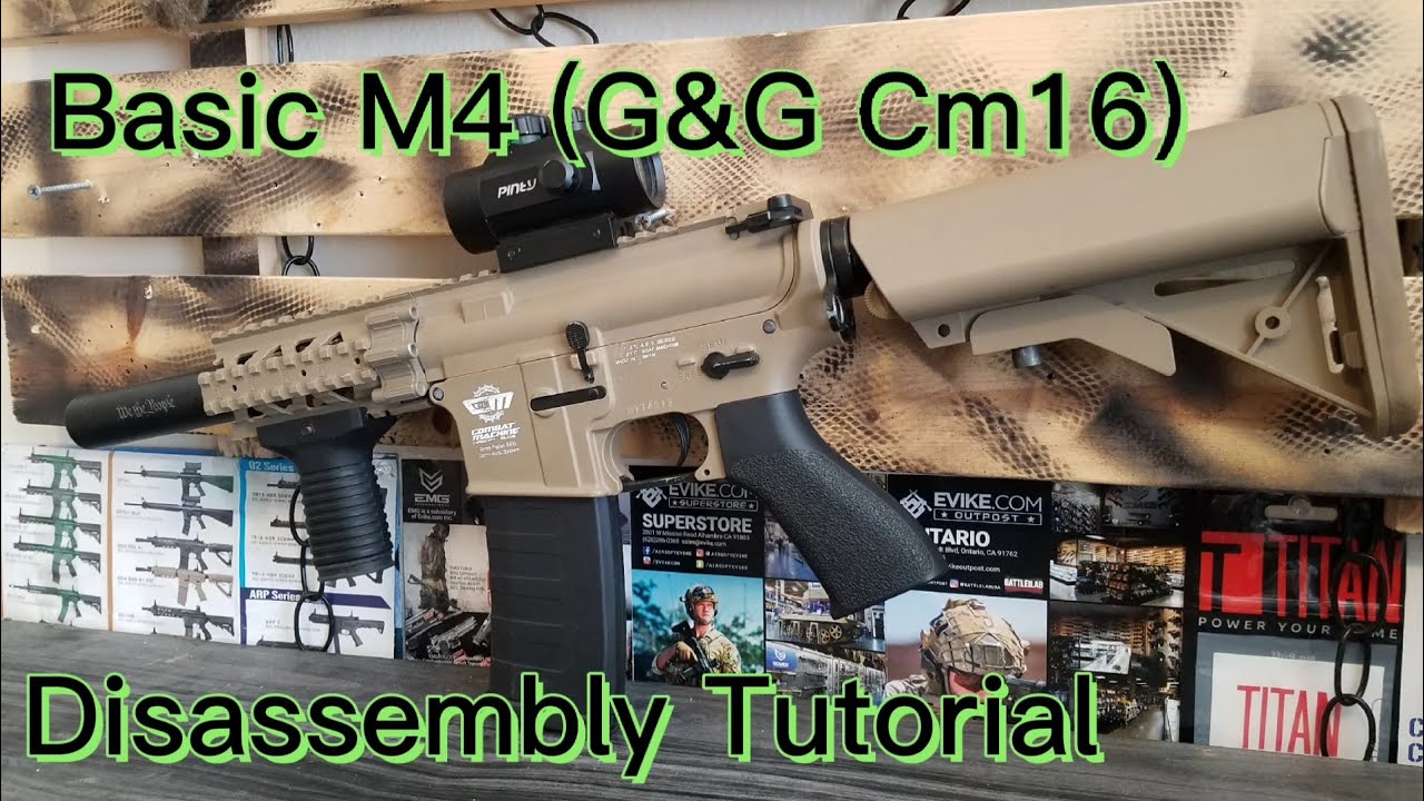 How To - Disassemble Airsoft m4 (G&G Cm16) - YouTube