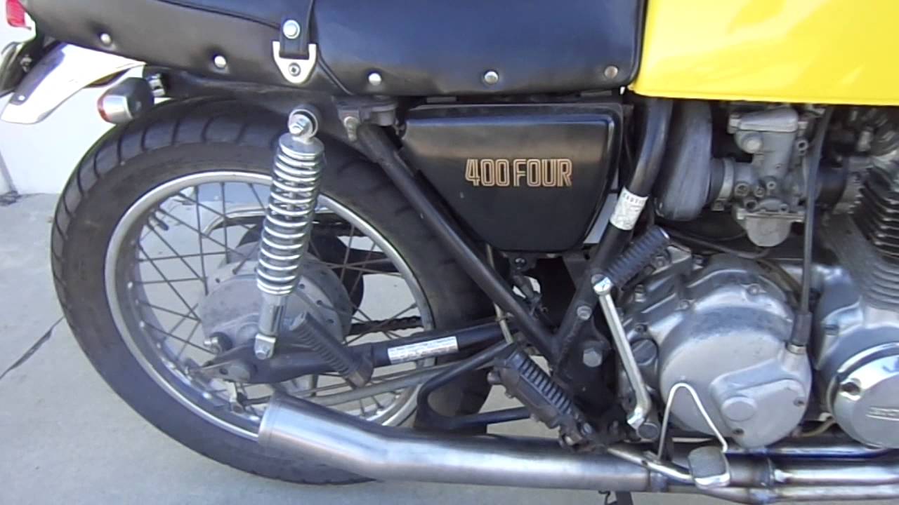 Honda 400-4 Yoshimura style 4 into 1 exhaust system Super Sport - YouTube