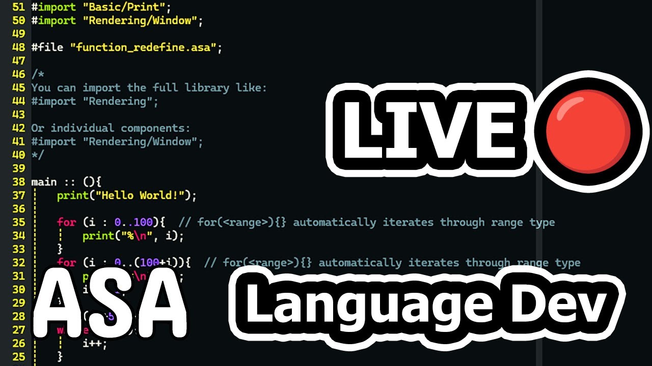 🔴 ASA Programming Language Development 6 - YouTube