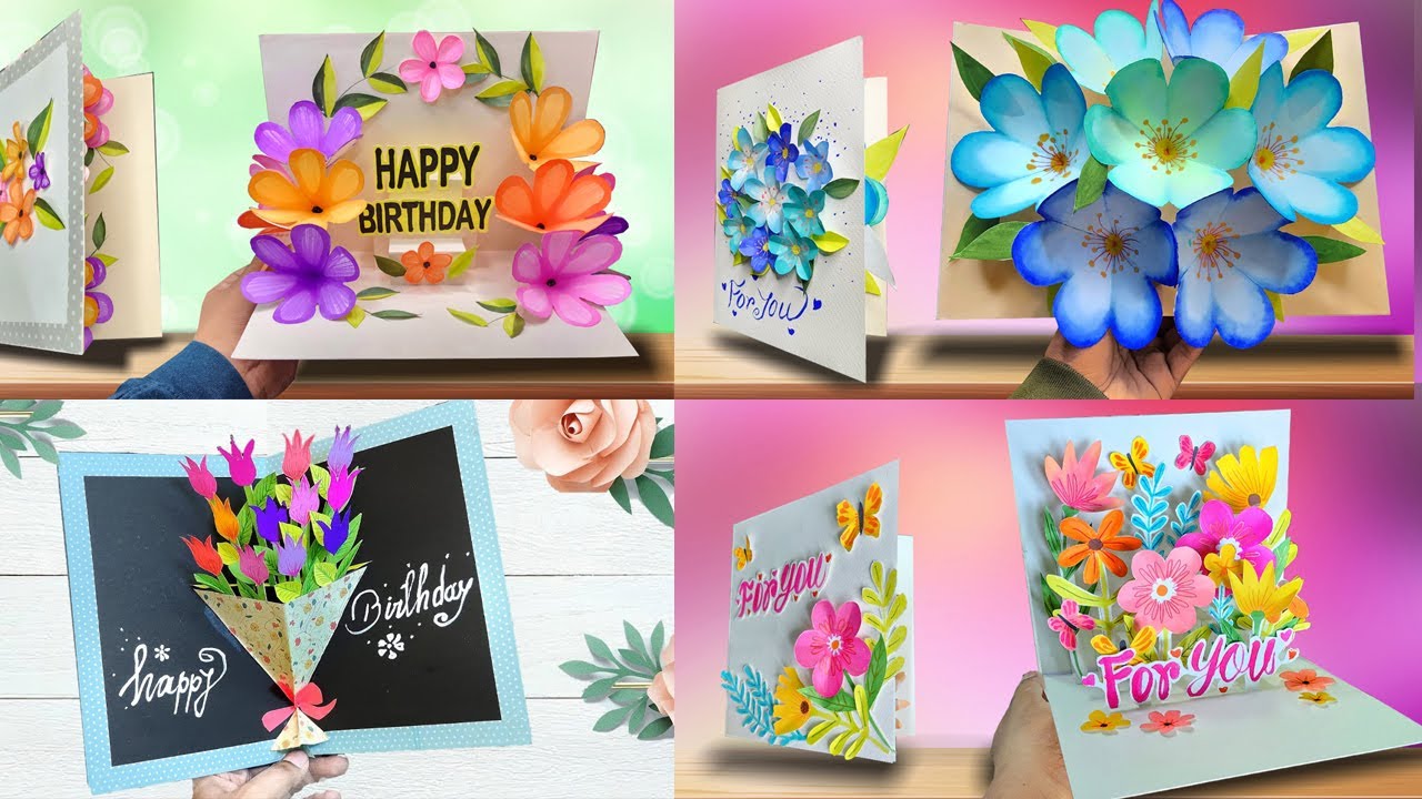 DIY - 3D Birthday Card | flower Pop-Up Birthday Card | Special Birthday ...