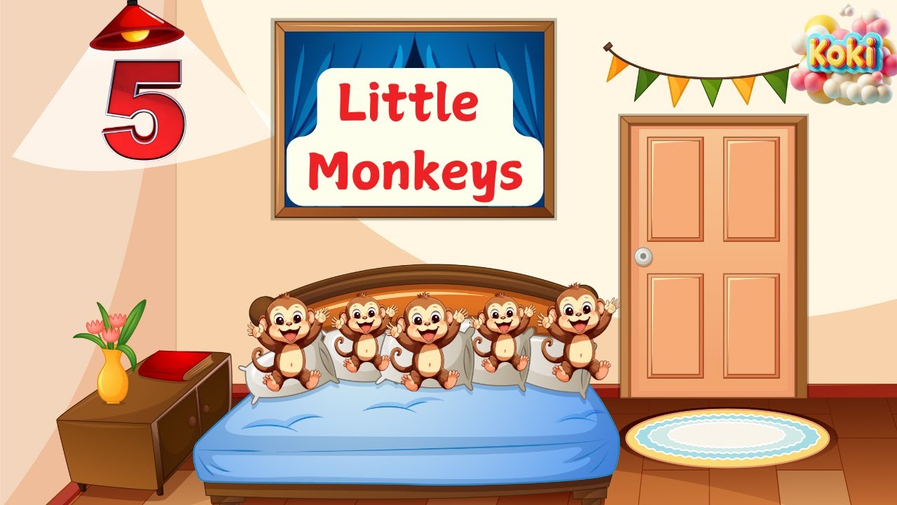 🎵 Five Little Monkeys Jumping on the Bed | Fun Nursery Rhymes for Kids ...