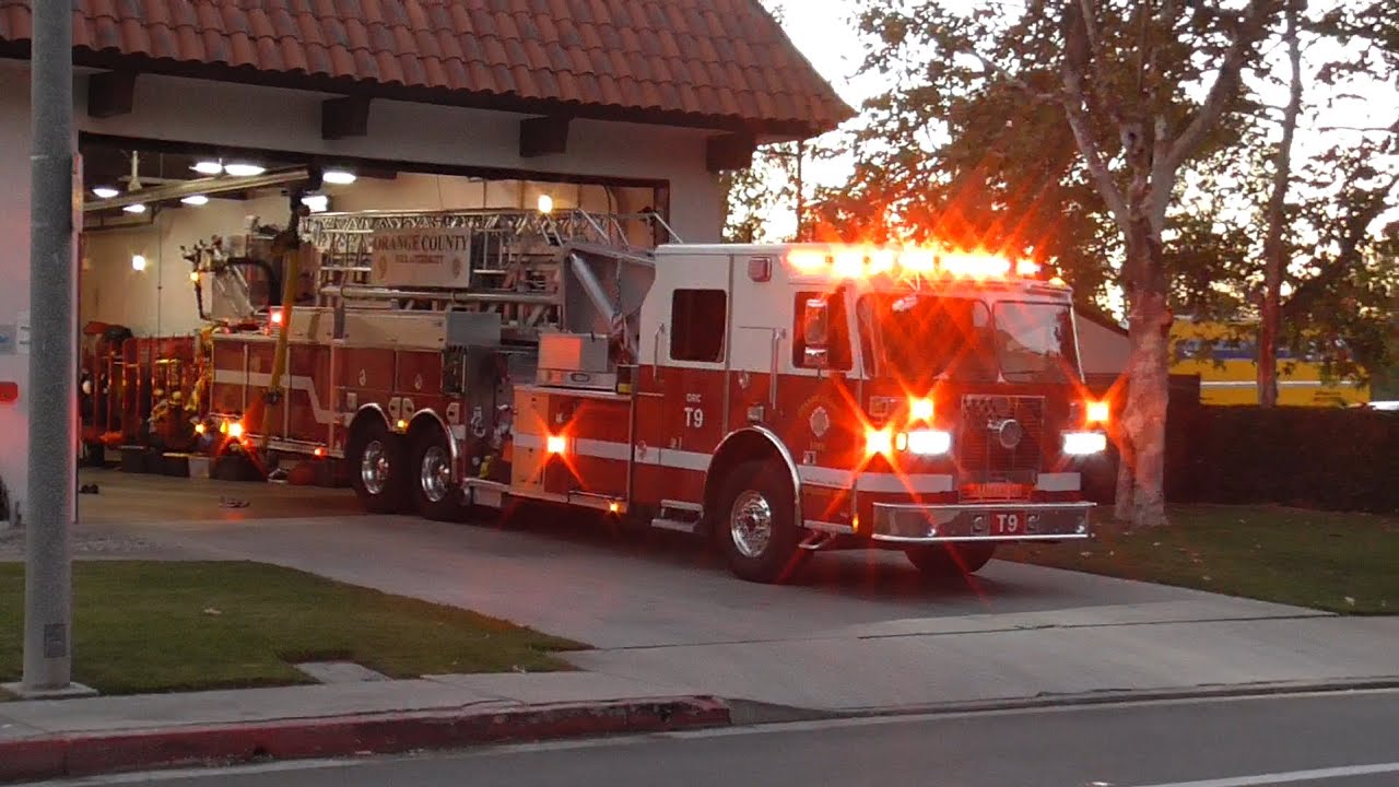 OCFA Truck 9 Responding - YouTube