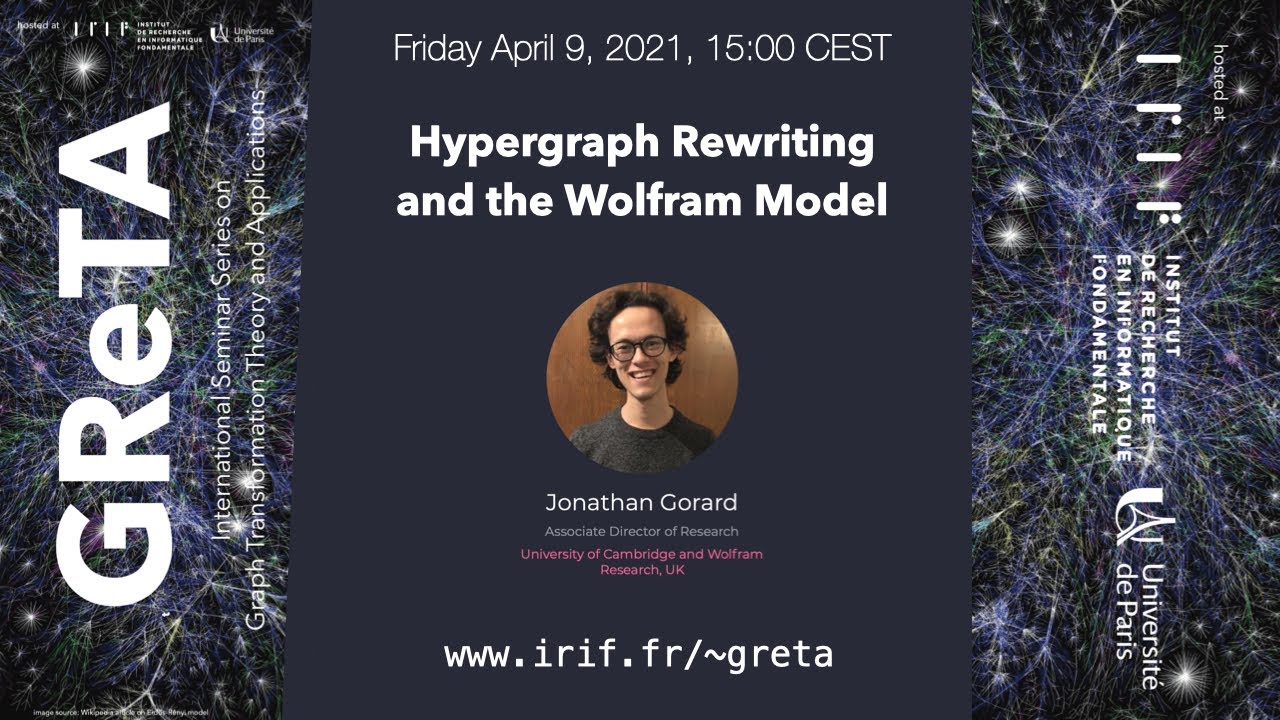 GReTA seminar #10: "Hypergraph Rewriting and the Wolfram Model" - YouTube