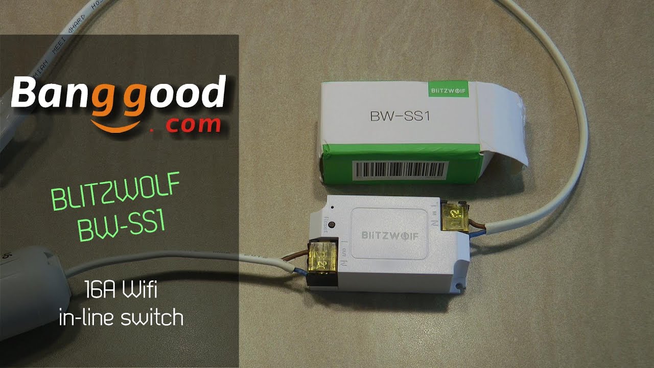 Blitzwolf BW-SS1 inline wifi switch with 15A relay - YouTube