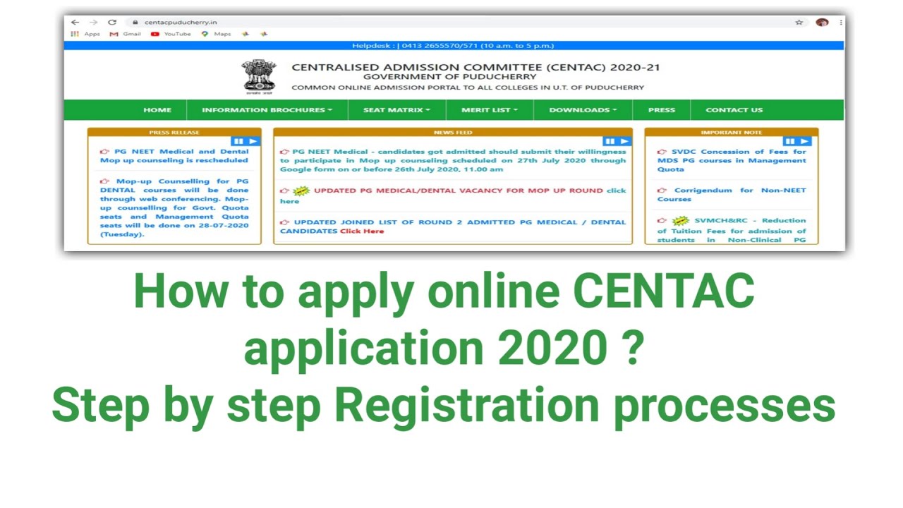 #Centac | online application for centac 2020 | centac application 2020 ...