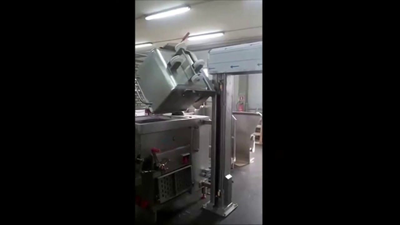 Loading pillar for 200 l meat trolley - YouTube