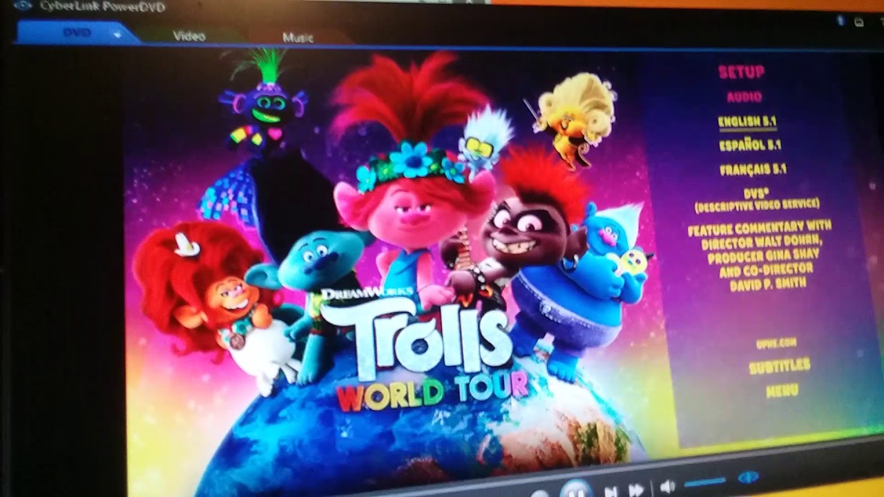 Trolls World Tour 2020 DVD Menu Walkthrough - YouTube