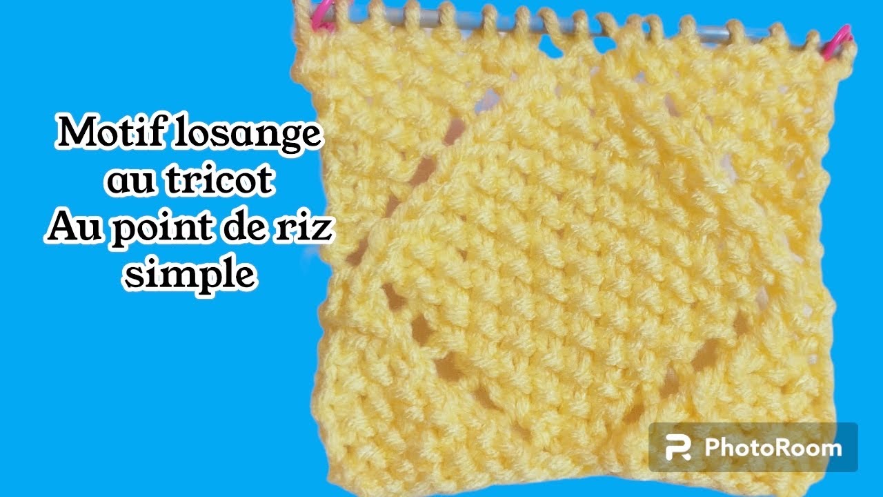 Point de losange ajouré en diagonale au tricot ( au point de riz simple ...