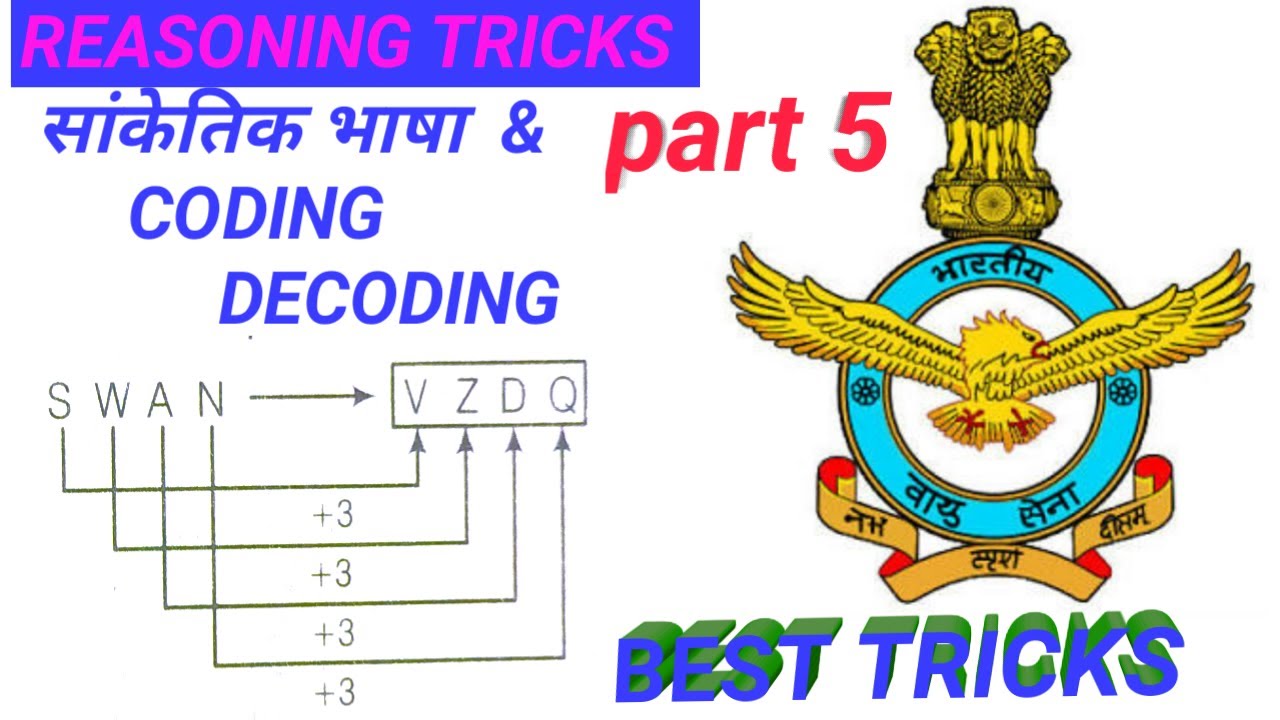 Coding decoding reasoning tricks || part 5 || air force y group, navy ...