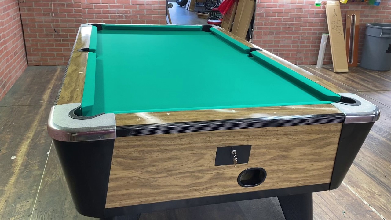 8' Valley Extreme Light Walnut Used Coin Operated Pool Table - YouTube