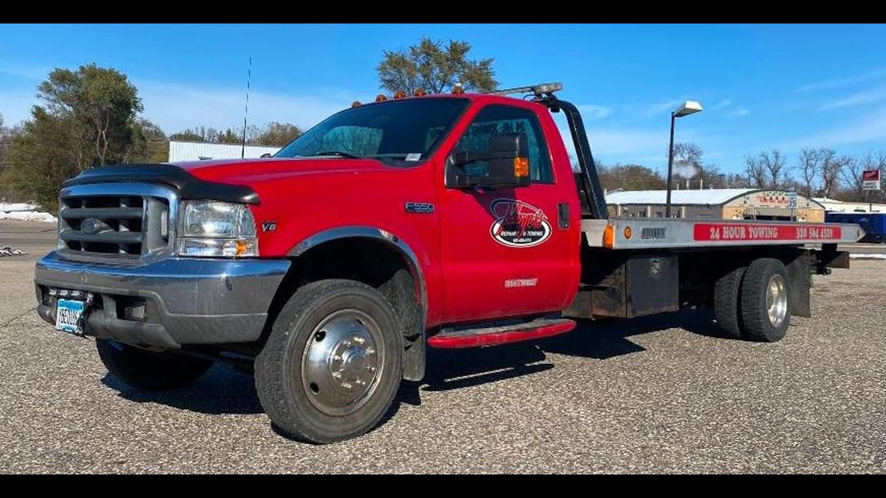 1999 Ford F-550 With 18' Century Aluminum Rollback and Wheel Lift - YouTube