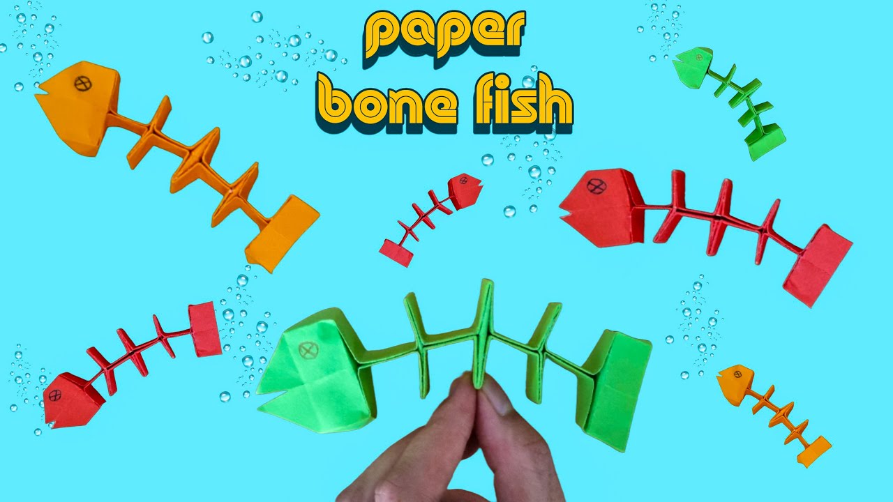 DIY How to Make Paper Fish Bone Step By Step - Origami Fidget Toy - YouTube
