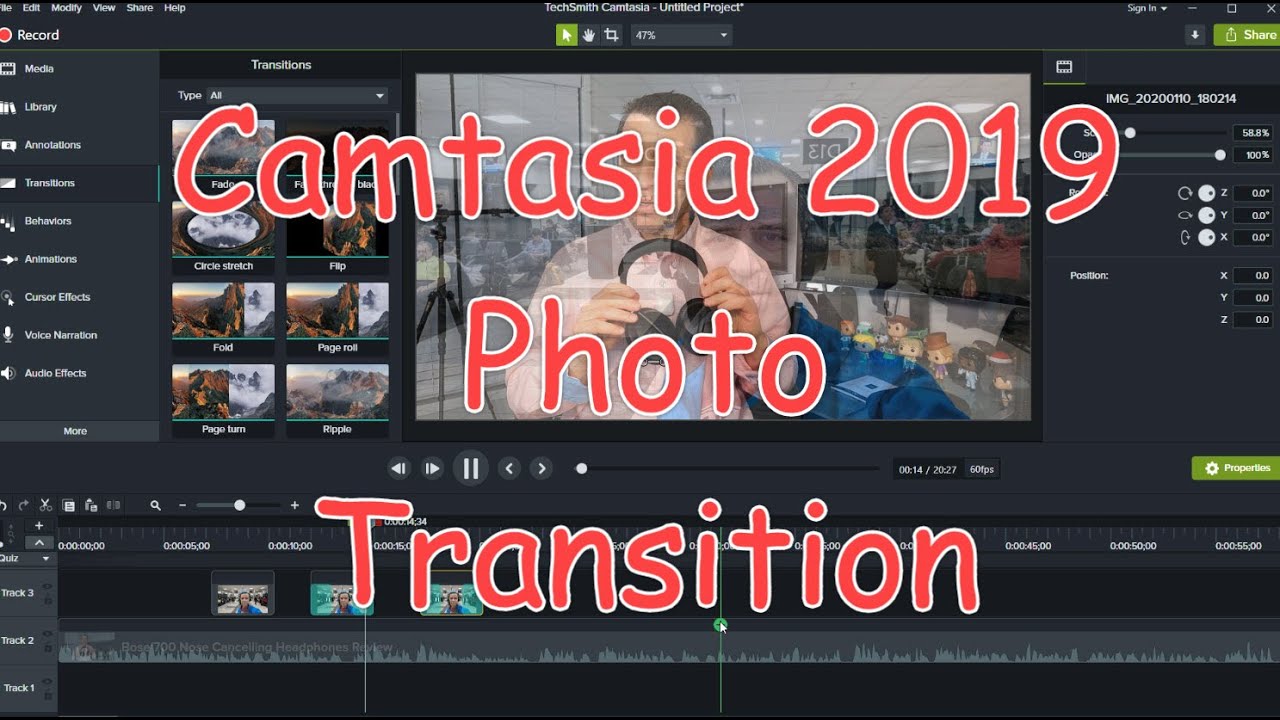 How To Transition Your Photos In a Video With Camtasia 2019 - YouTube