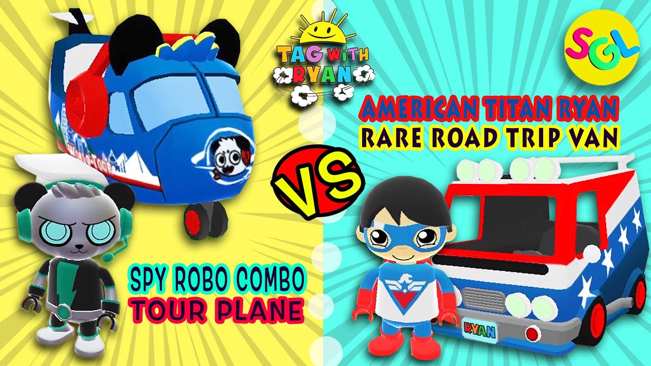 Tag with Ryan Spy Robo Combo Panda (Tour Plane) VS American Titan Ryan ...