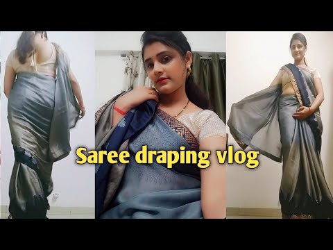 💞Saree draping vlog💞 Simple Sare plate vlog || Saree vlog - YouTube