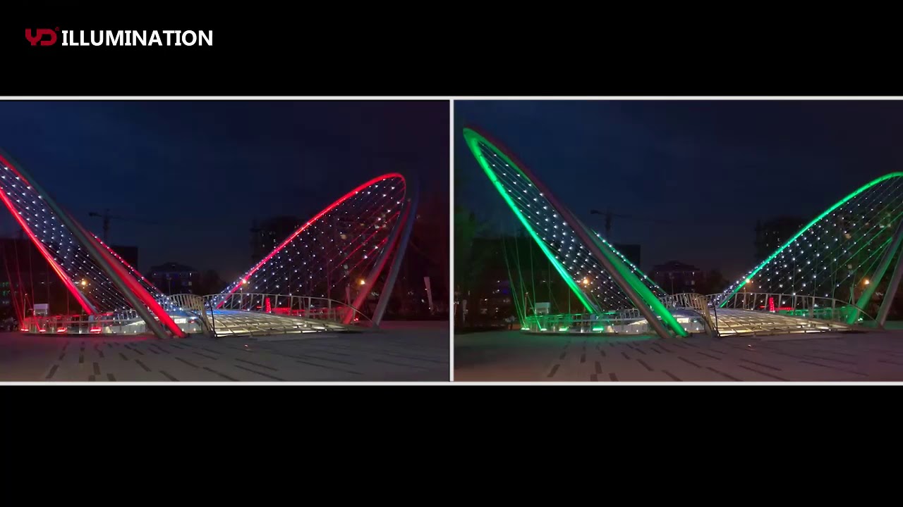 Outdoor building facade architectural led lighting project - YouTube