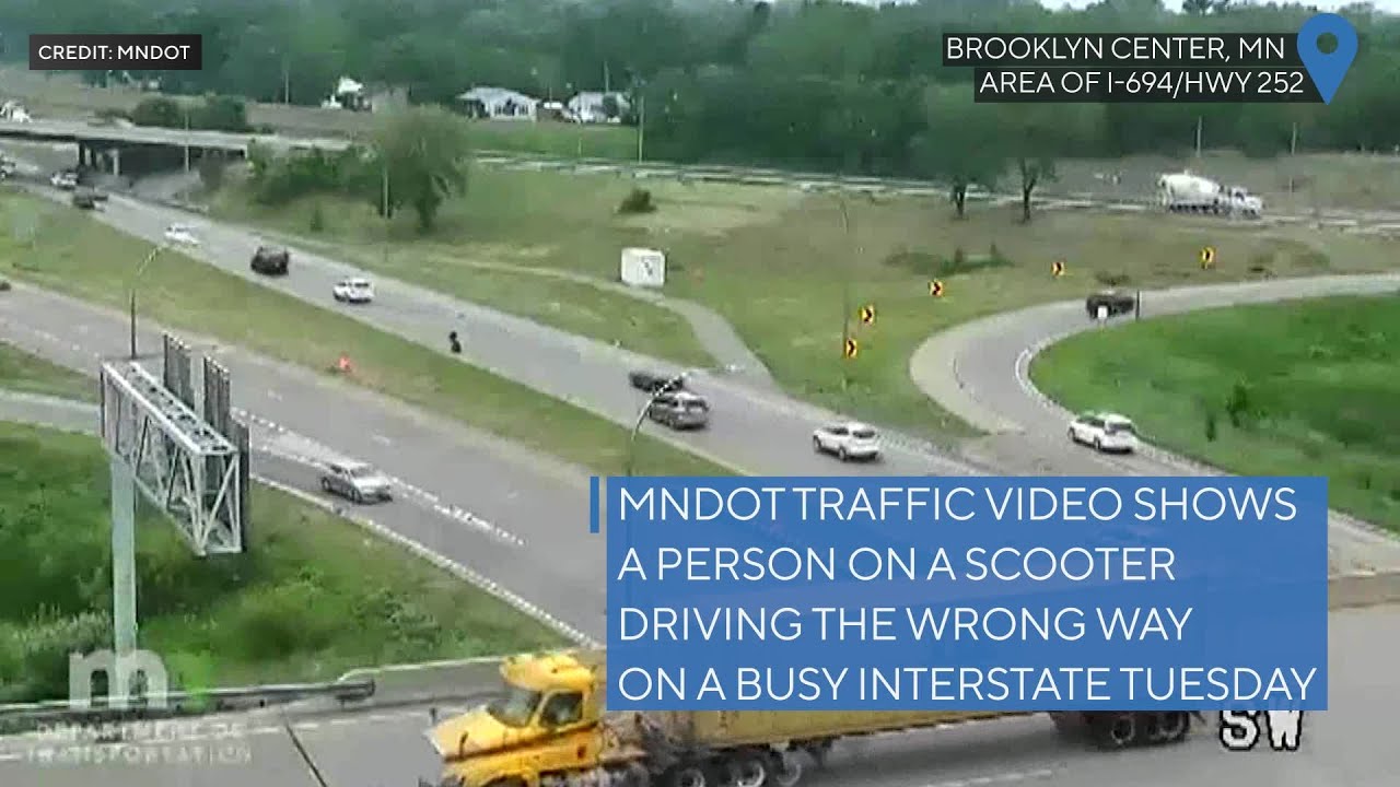 VIDEO: Person on scooter drives on wrong side of interstate, attempts ...