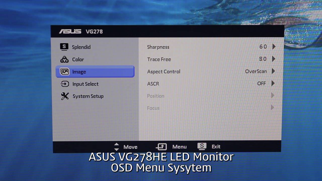 사진 편집용 모니터로도 손색없는 ASUS VG278HE LED Monitor OSD Menu System - YouTube